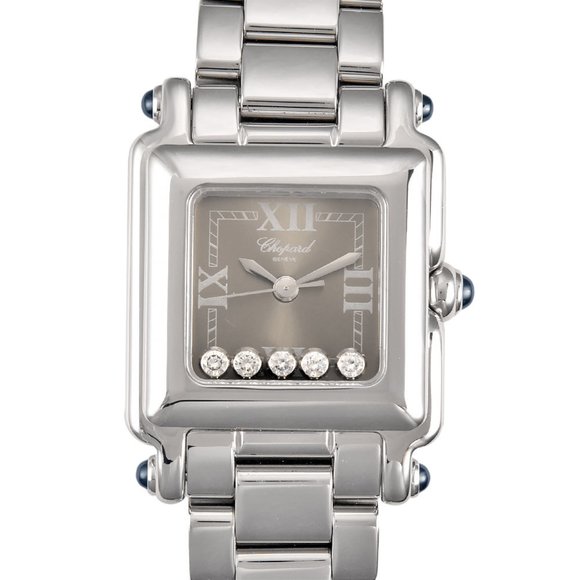 OTHERS | Accessories | Chopard Happy Sports Square 5p Diamond Ladies Quartz Watch Ss Gray Dial ...